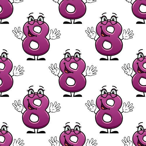 Adorable happy number 8 Royalty Free Vector Image