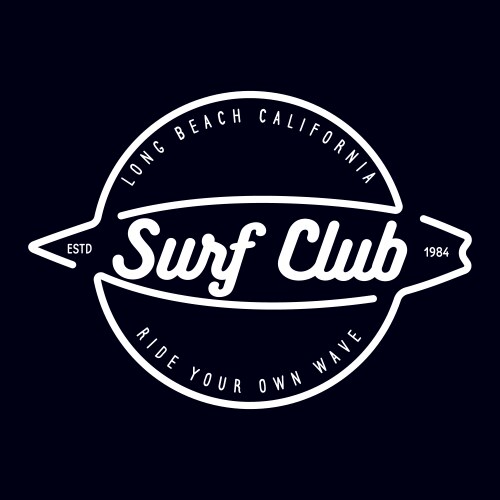 Vintage surfing emblems for web design or print Vector Image