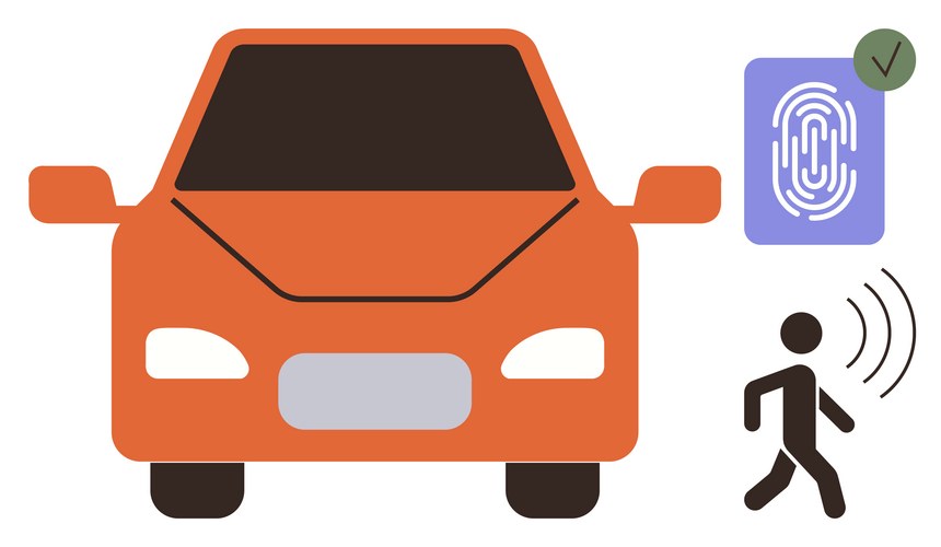 Biometric authentication to unlock car access – Royalty-Free Vector ...