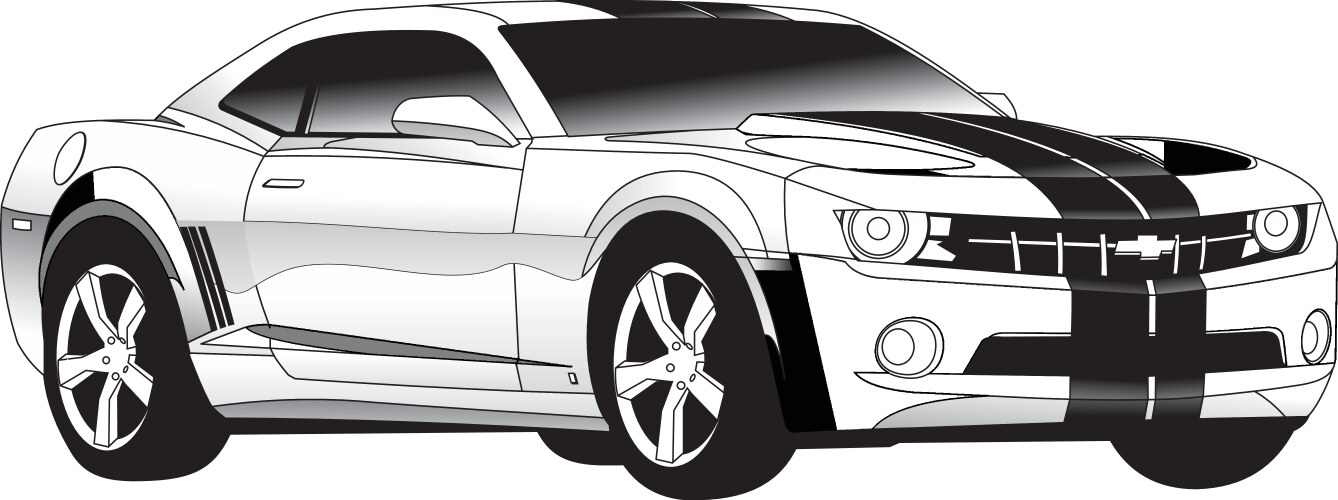 Old camaro car silhouette Royalty Free Vector Image