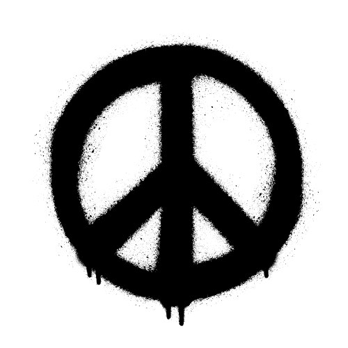 Graffiti peace symbol sprayed isolated on white Vector Image