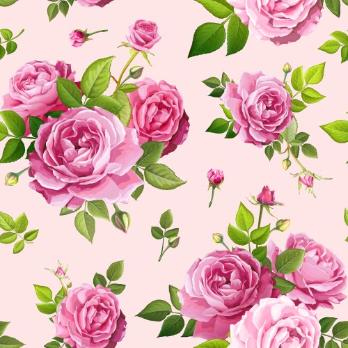 Realistic rose bouquet seamless pattern Royalty Free Vector