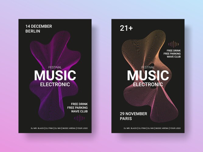 Sound waves frequency audio waveform music wave Vector Image