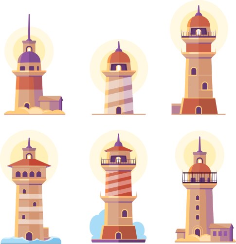 Red push pin lighthouse isolated Royalty Free Vector Image
