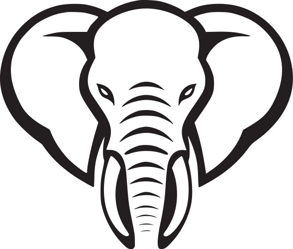 Elephant - black and white isolated icon Vector Image