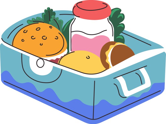 Meal tray filled with sandwich tomatoes Royalty Free Vector