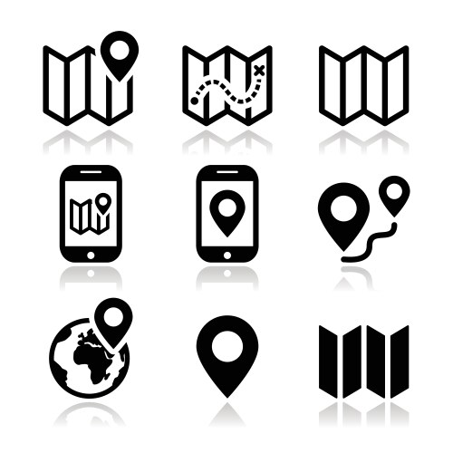 Location icons military style Royalty Free Vector Image