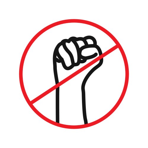 Domestic violence icon black line art logo set Vector Image