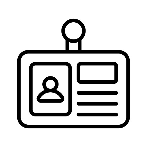 Student id card design entry pass icon in modern Vector Image