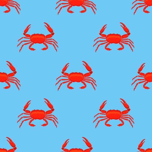 Crab pattern cartoon style Royalty Free Vector Image