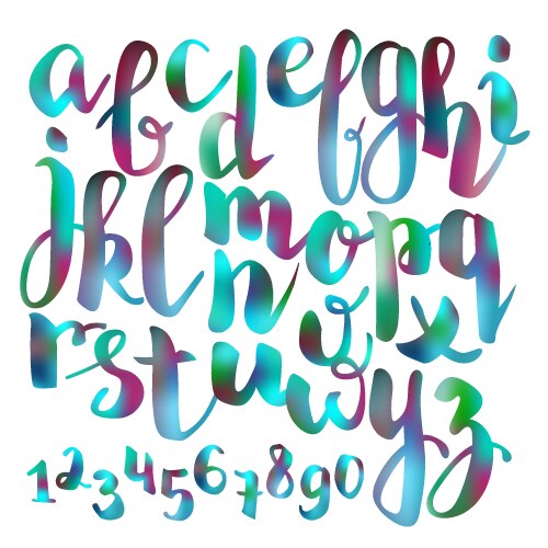 Handwritten brush style calligraphy cursive font Vector Image