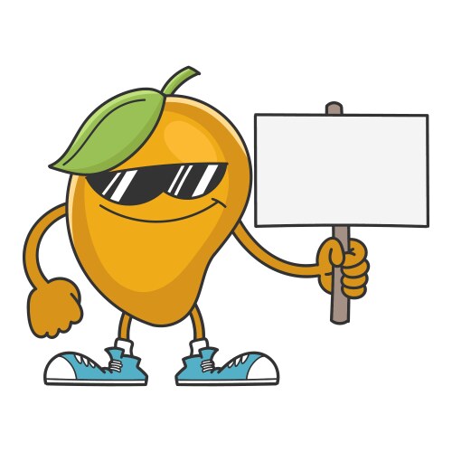 Super cool mango character cartoon mascot Vector Image