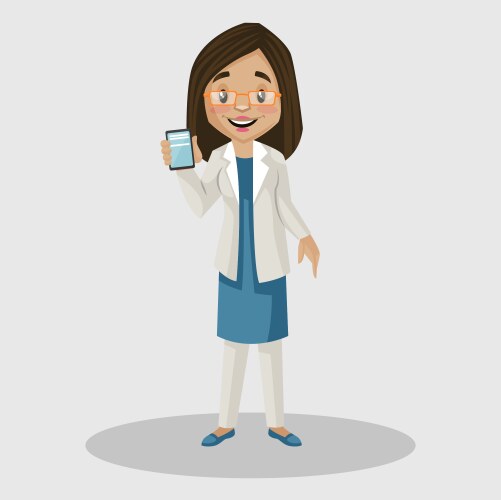 Female dentist cartoon character Royalty Free Vector Image