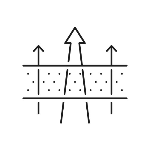 Breathable airflow layer absorption material icon Vector Image