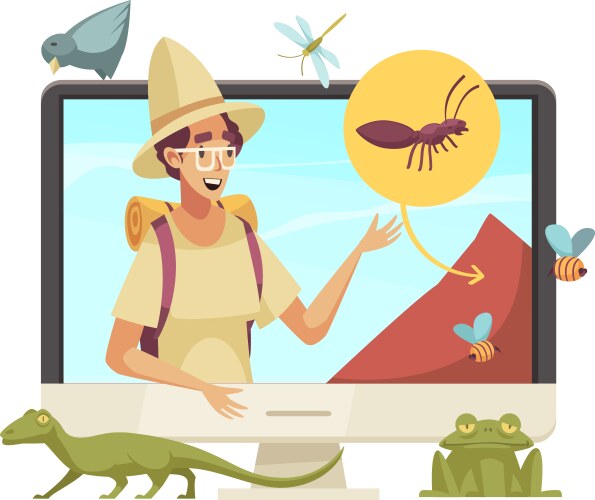 Cartoon blogger Royalty Free Vector Image - VectorStock