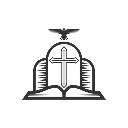 Open bible with a crucifix Royalty Free Vector Image