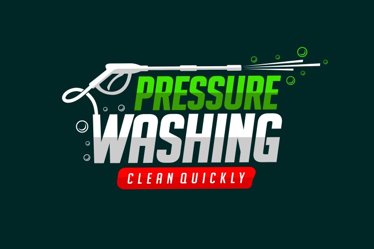 Washing lettering pressure logo Royalty Free Vector Image