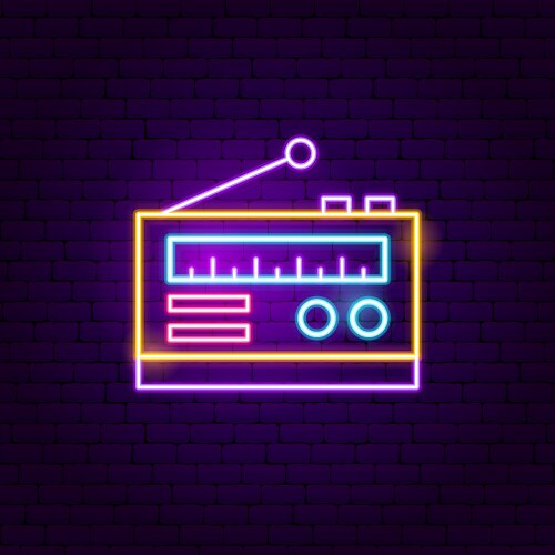 Compact disc neon sign Royalty Free Vector Image