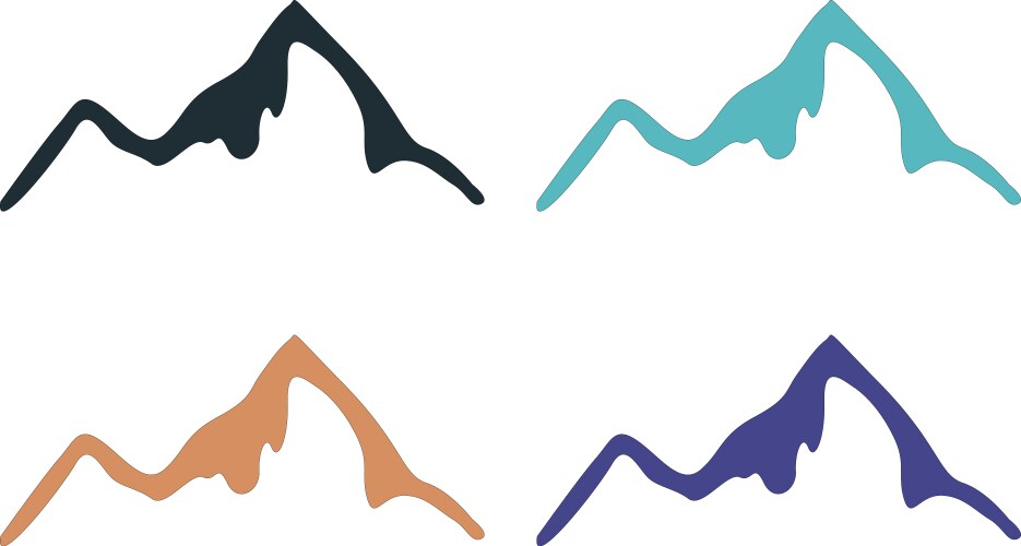 Simple mountains icons sign symbol logo Royalty Free Vector