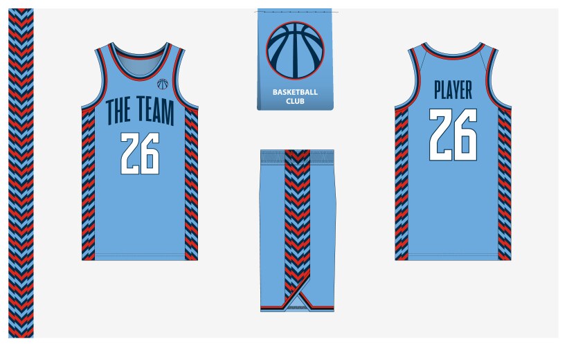 Basketball uniform mockup template design Vector Image