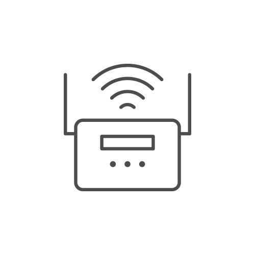 Wi-fi router line icon Royalty Free Vector Image Wi-fi router line icon Royalty Free Vector Image