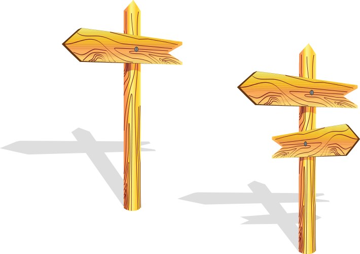 Wooden way direction sign Royalty Free Vector Image