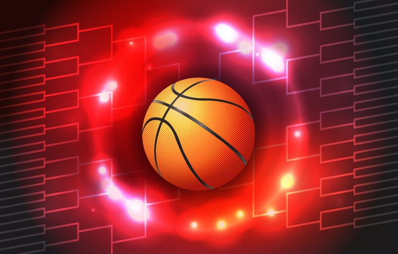 Basketball icon bracket Royalty Free Vector Image