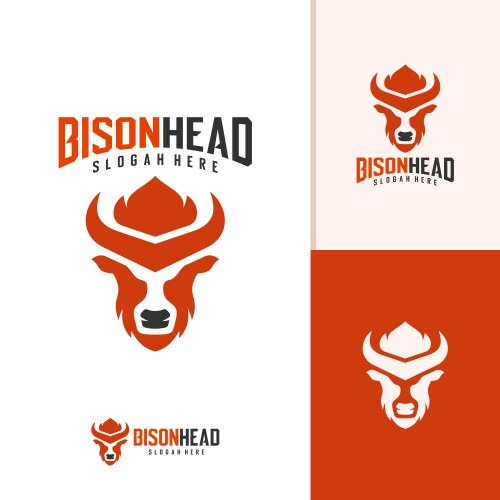 Bison logo template creative bison head logo Vector Image