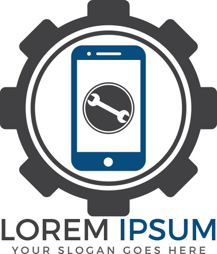 Mobile repair logo design templatewrench and gear Vector Image