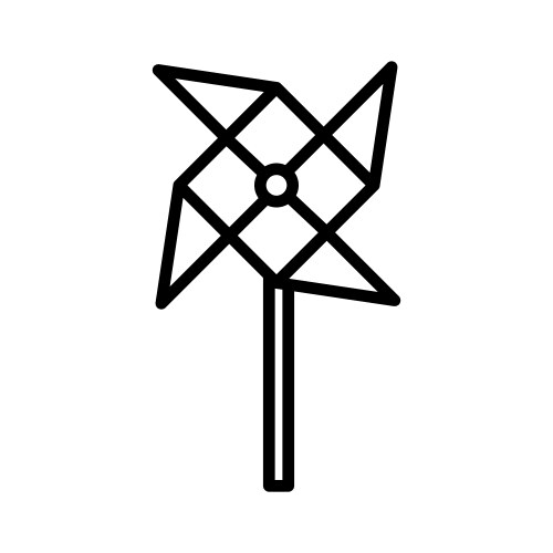 Paper windmill icon black and white sign Vector Image