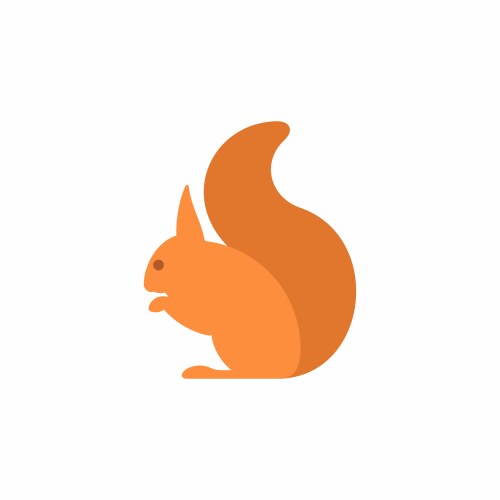 Red squirrel side view cartoon outline sketch Vector Image