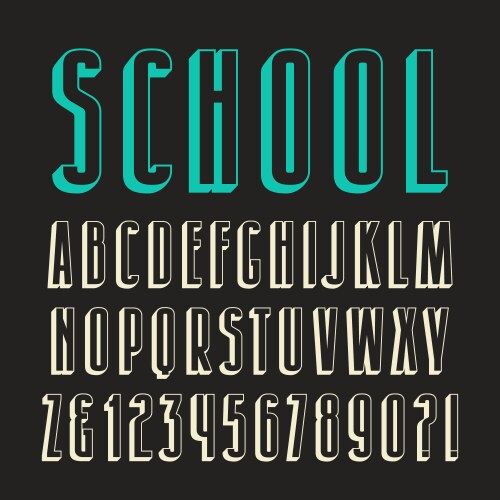 Echo retro style volume font Royalty Free Vector Image