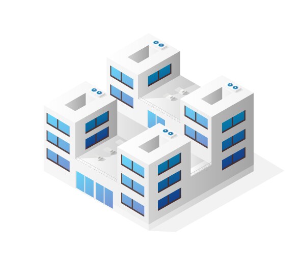 Business glass building concept 3d isometric view Vector Image