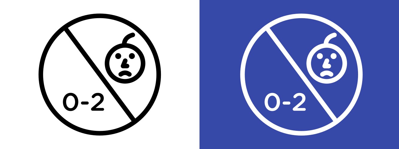 Age restriction sign for child logo set Royalty Free Vector