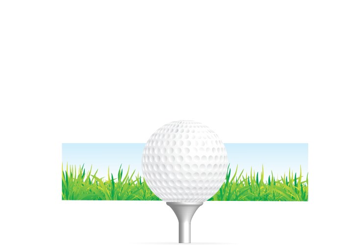 Golf ball on tee realistic background Royalty Free Vector