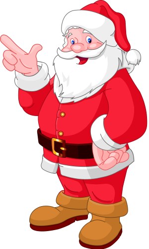 Cartoon happy santa claus waving Royalty Free Vector Image