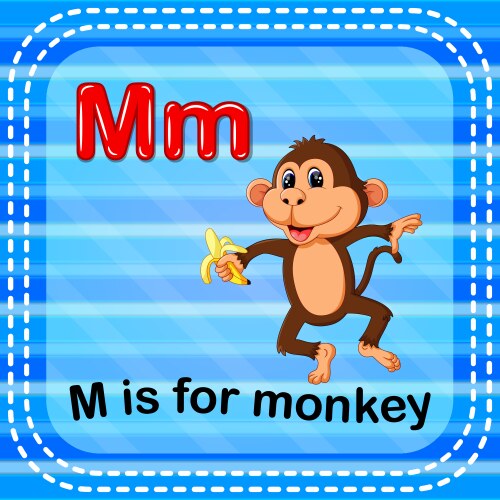 Flashcard letter m is for mouse Royalty Free Vector Image