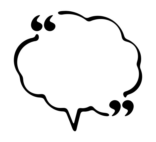 Cloud shaped speech bubble with quotation marks Vector Image