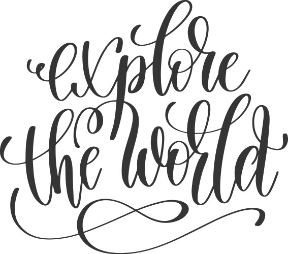 Explore the unknown hand drawn lettering Vector Image