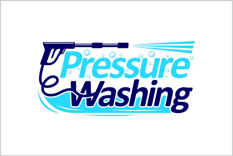 Pressure washing lettering logo Royalty Free Vector Image