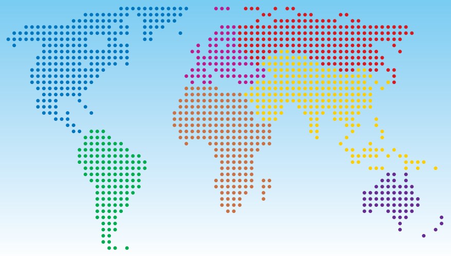 Simple thin line drawing of world map Royalty Free Vector