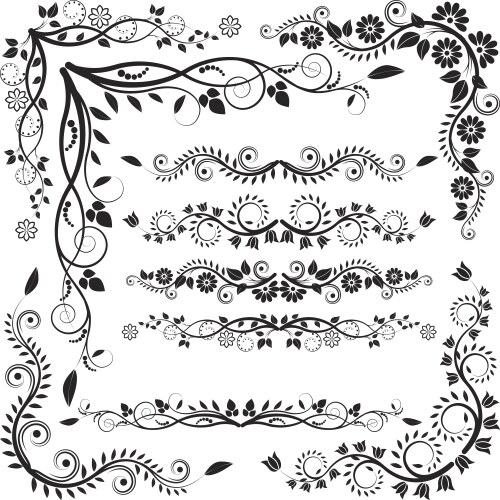 Black and White Floral Borders Vector Images (over 110,000)