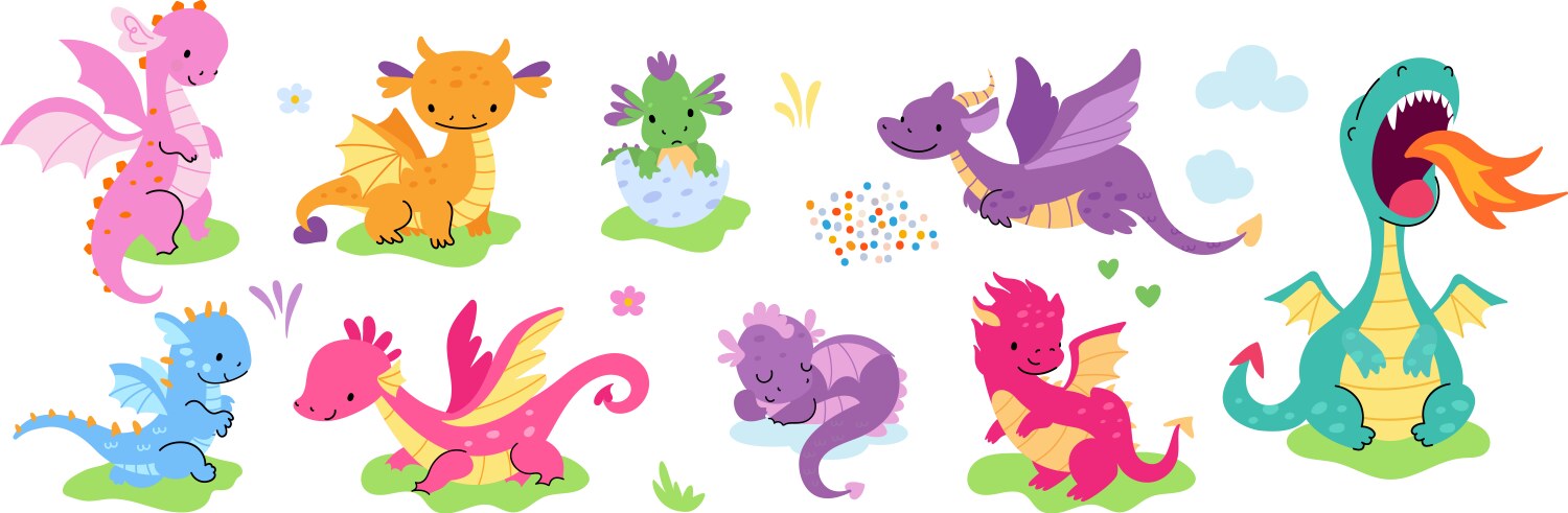 Little Dragons Vector Images (over 4,400)