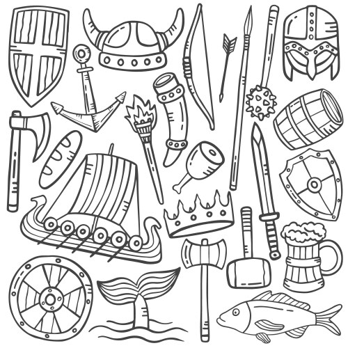 Viking Art Black and White Vector Images (over 1,900)