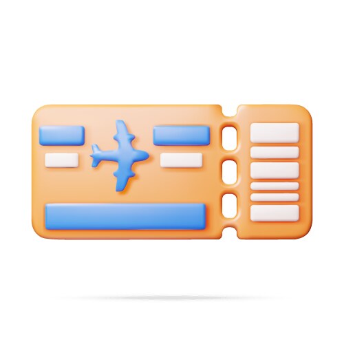 3d airline ticket or boarding pass isolated Vector Image