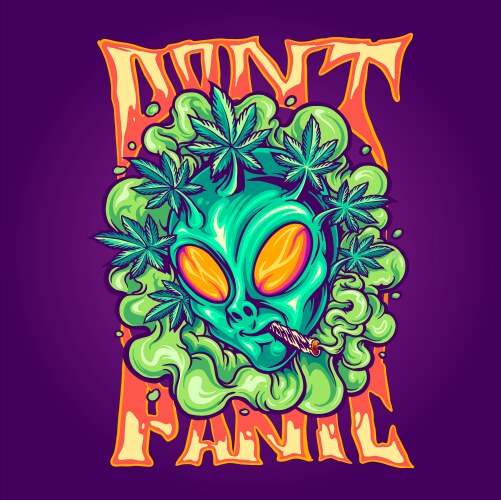 420 Alien Cannabis Pattern Royalty Free Vector Image