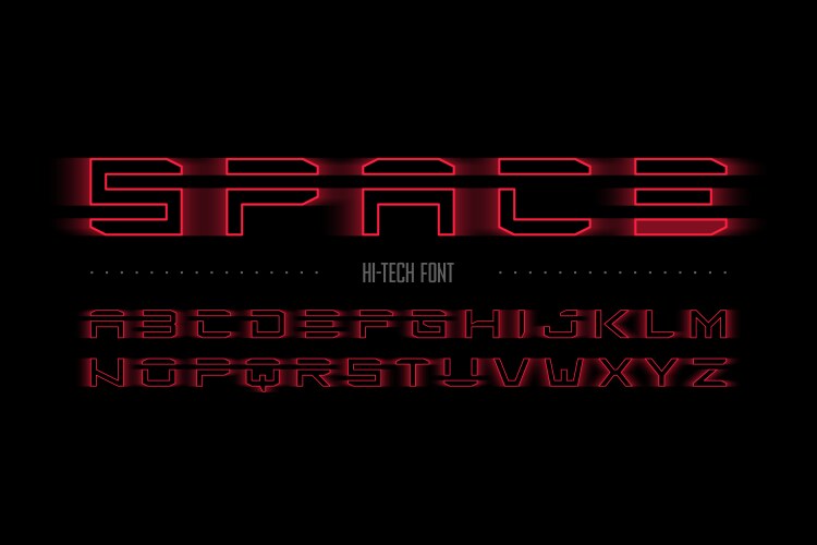 Techno font letters and numbers Royalty Free Vector Image
