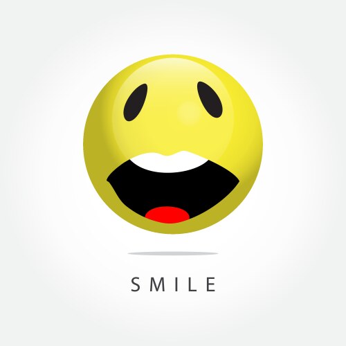 Smile emoticon template design Royalty Free Vector Image