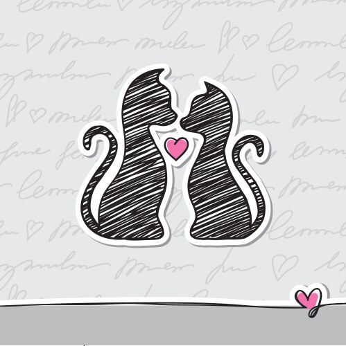 Card with cats Royalty Free Vector Image - VectorStock