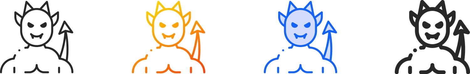 Durga iconthin linear gradient blue stroke Vector Image